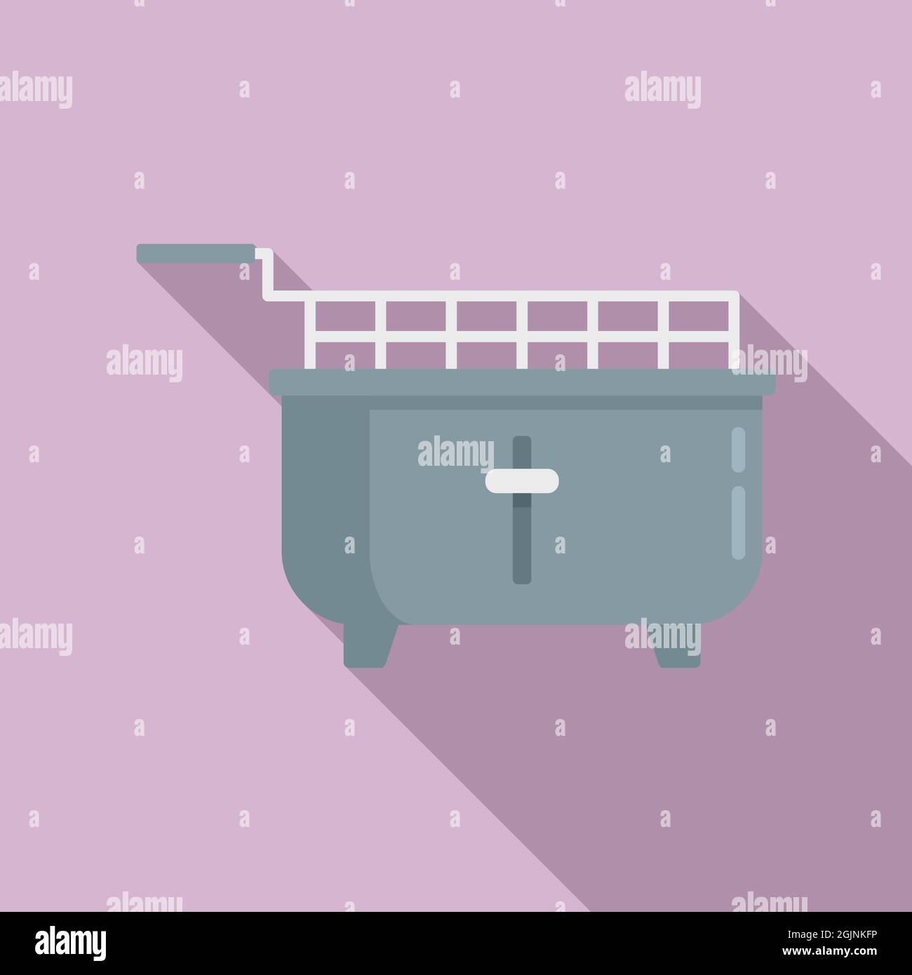 Deep fryer cooking icon flat vector. Fry basket Stock Vector Image ...