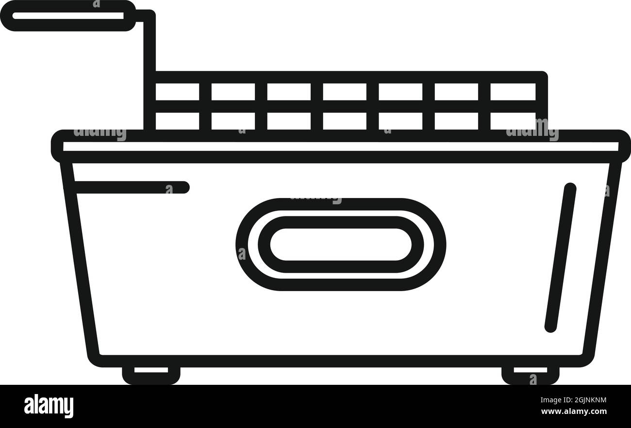 Kitchen fry machine icon outline vector. Deep fryer Stock Vector Image ...