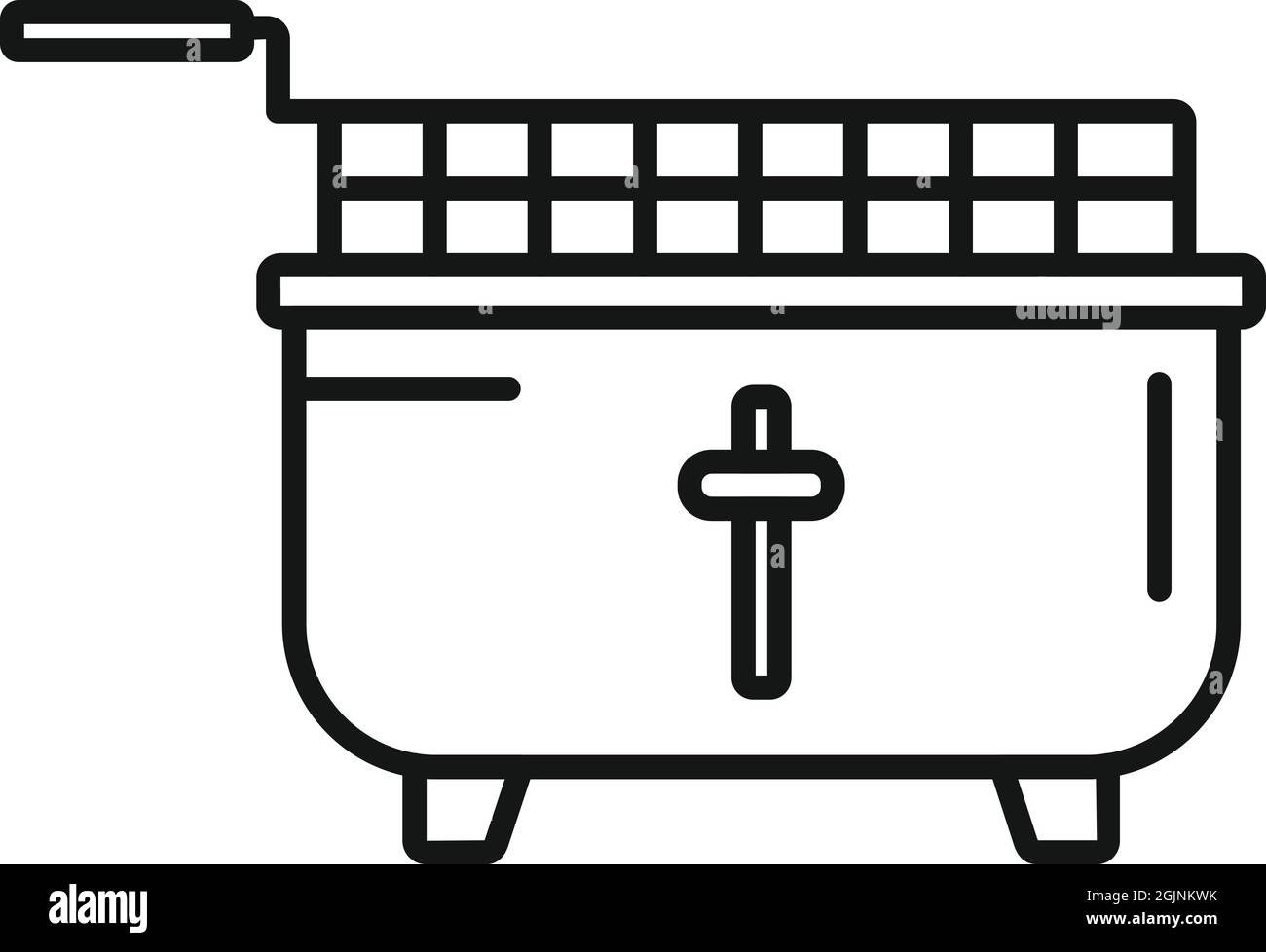 Deep fryer cooking icon outline vector. Fry basket Stock Vector Image ...
