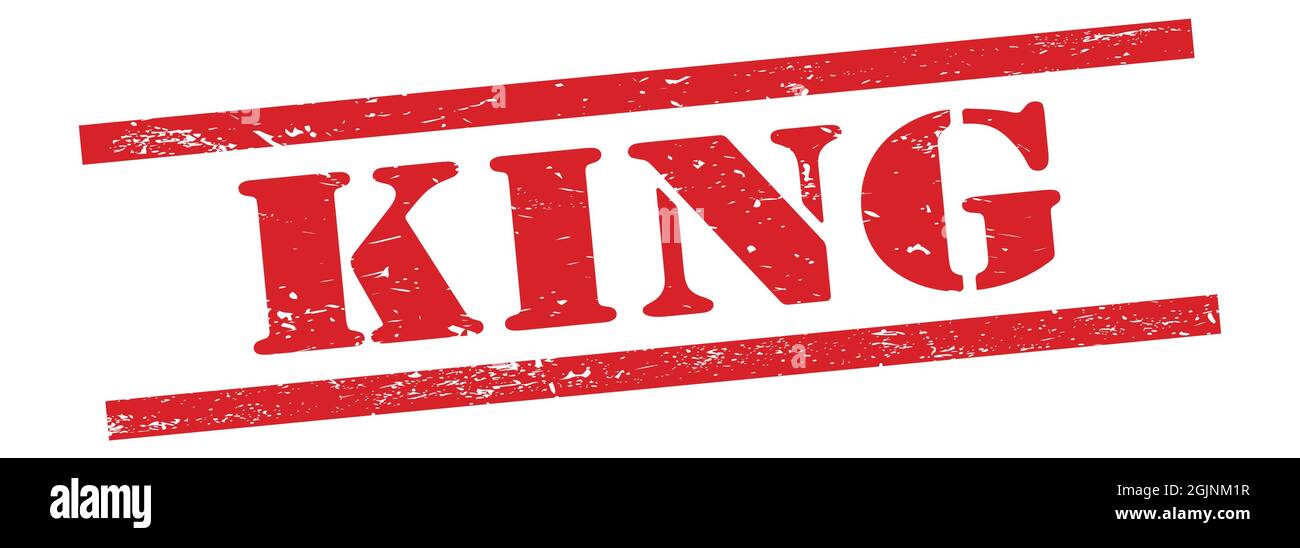 KING text on red grungy vintage rubber stamp Stock Photo - Alamy