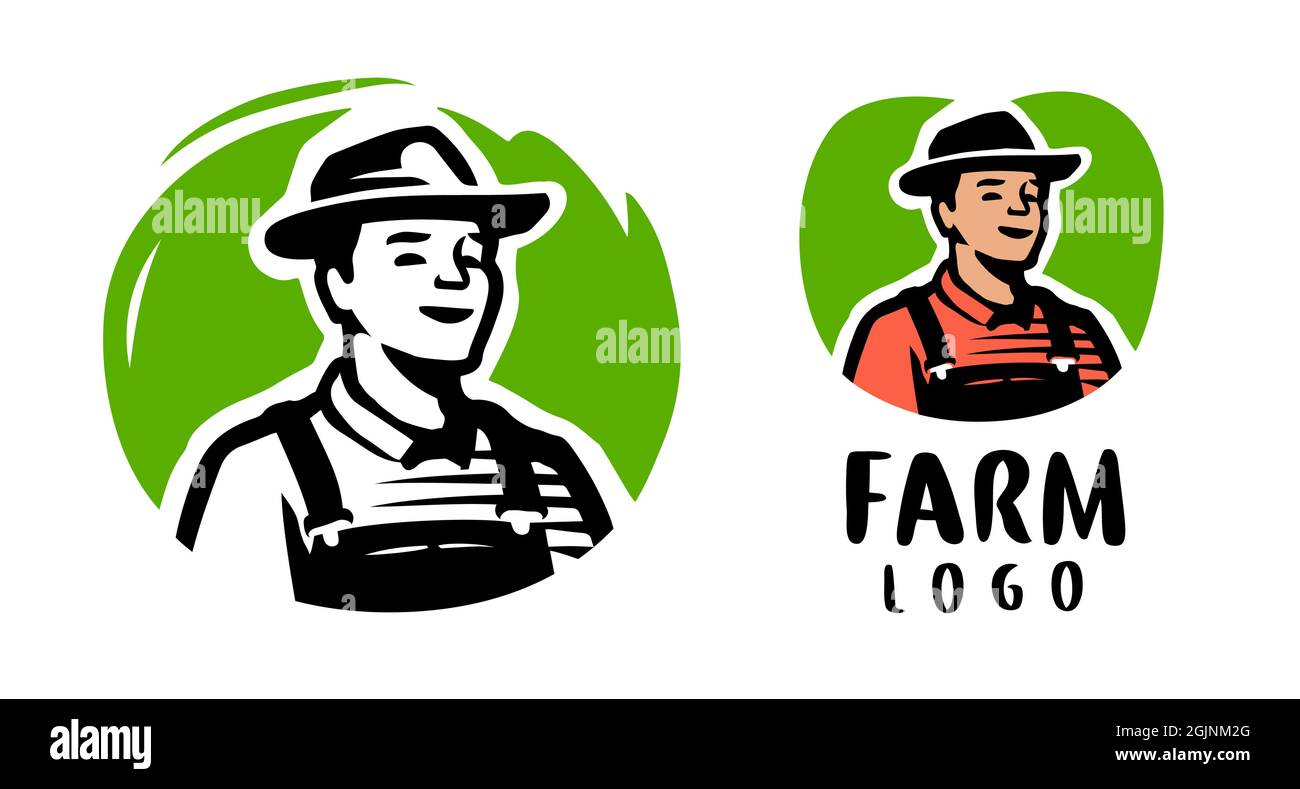 Farmer logo design template. Farm organic food symbol. Vector ...