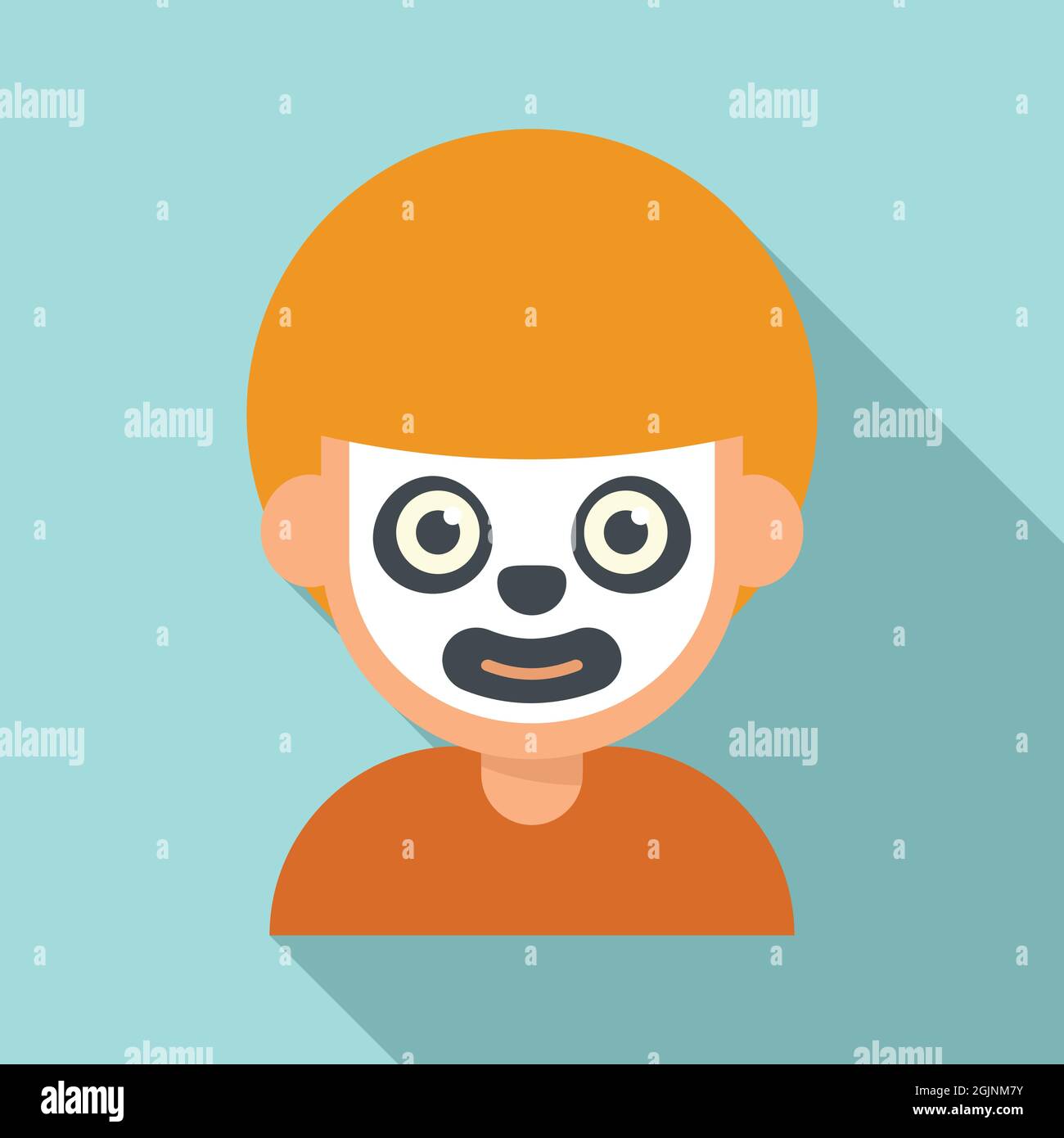 Ghost face painting icon flat vector. Kid mask Stock Vector Image & Art ...