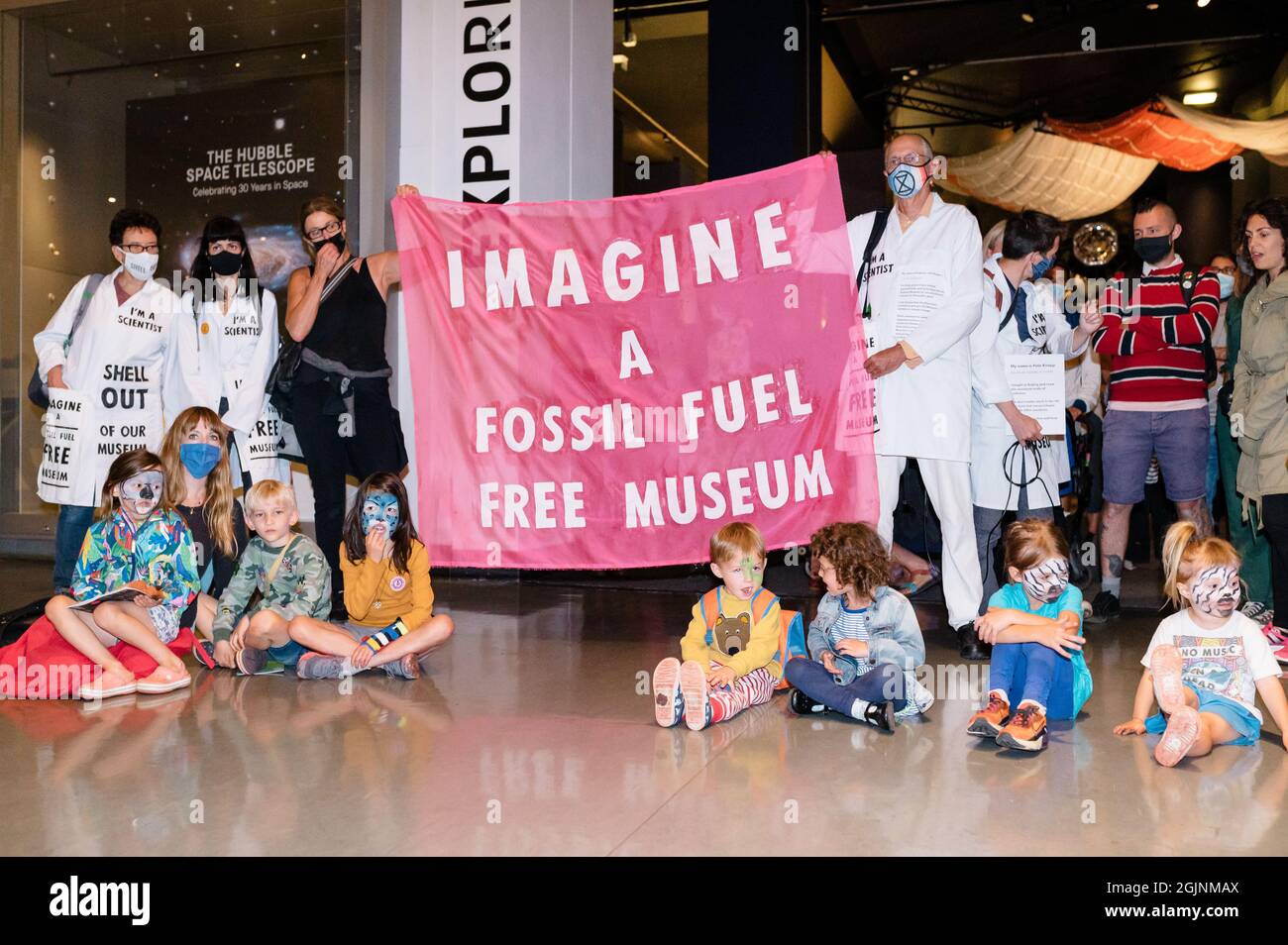 London, UK. 29 August 2021. Extinction Rebellion Scientists occupy the ...
