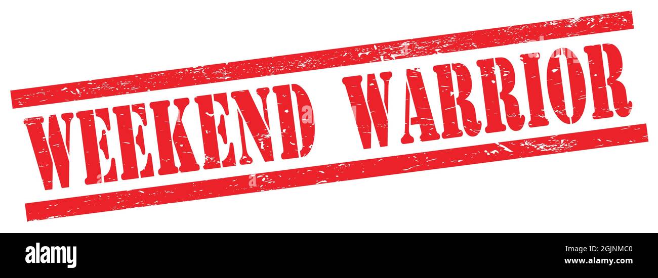 WEEKEND WARRIOR text on red grungy rectangle vintage stamp Stock Photo ...