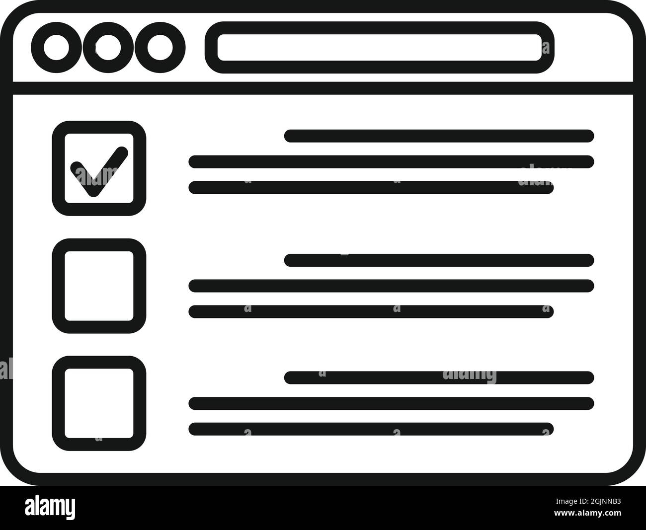 Browser icon outline vector. Computer window Stock Vector Image & Art - Alamy