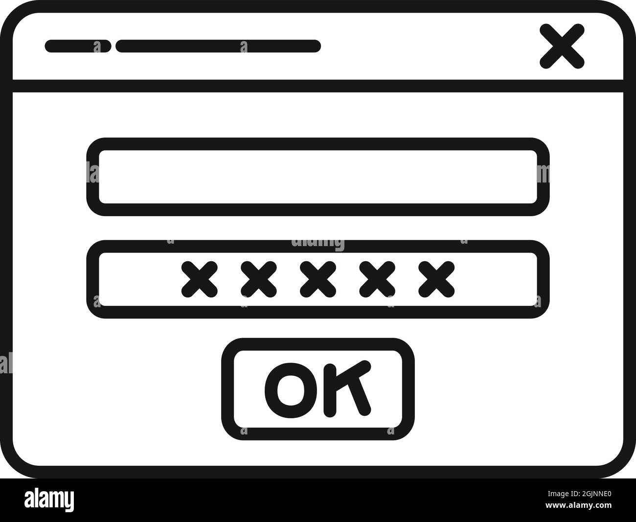 Browser frame icon outline vector. Computer window Stock Vector Image & Art - Alamy