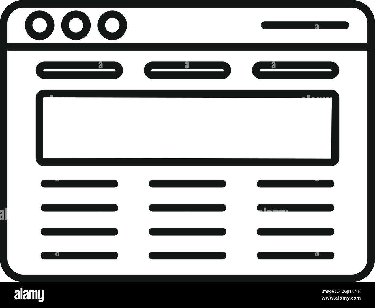 Browser search icon outline vector. Window computer Stock Vector Image & Art - Alamy