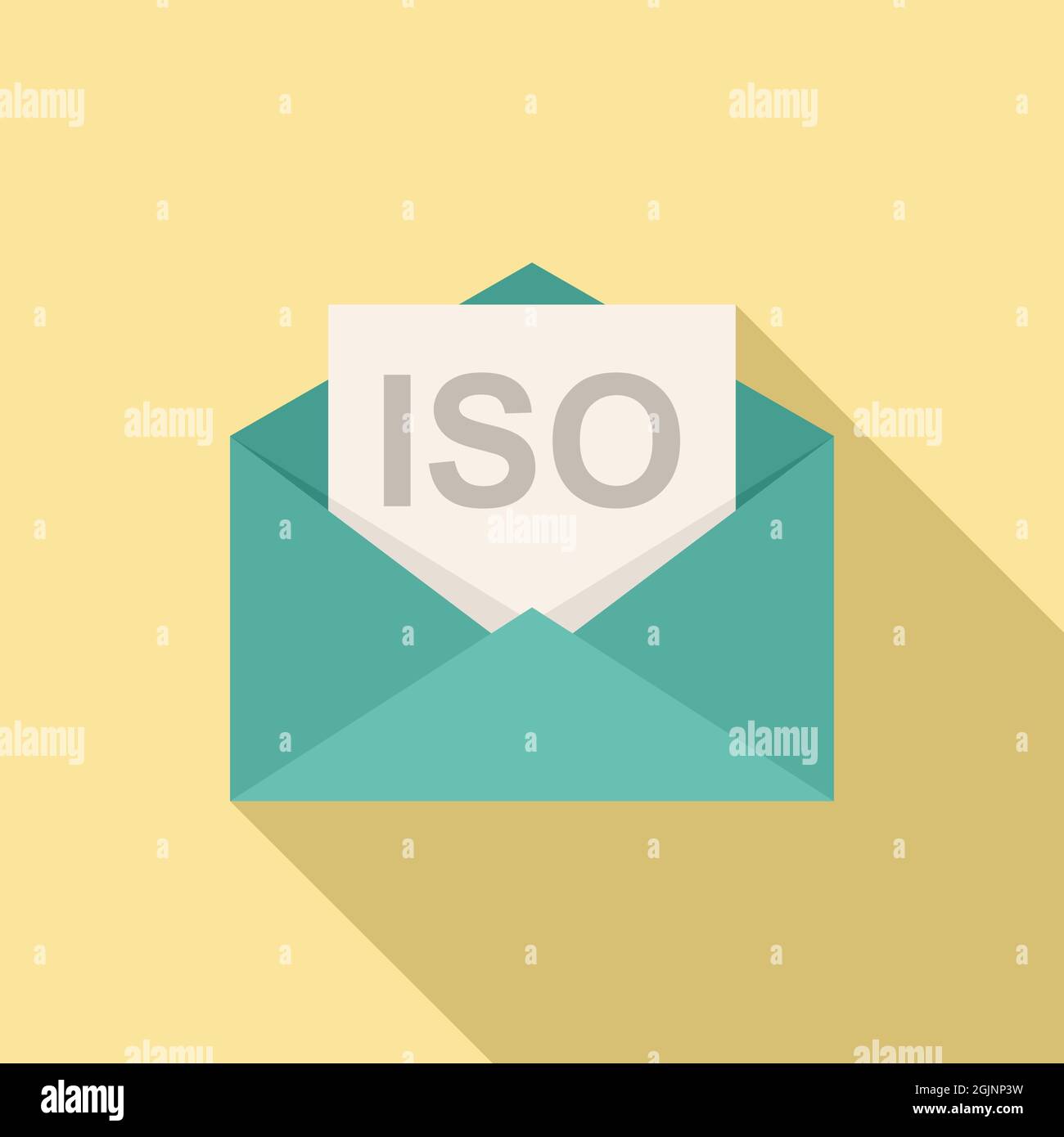 Standard iso mail icon flat vector. Policy quality Stock Vector Image ...