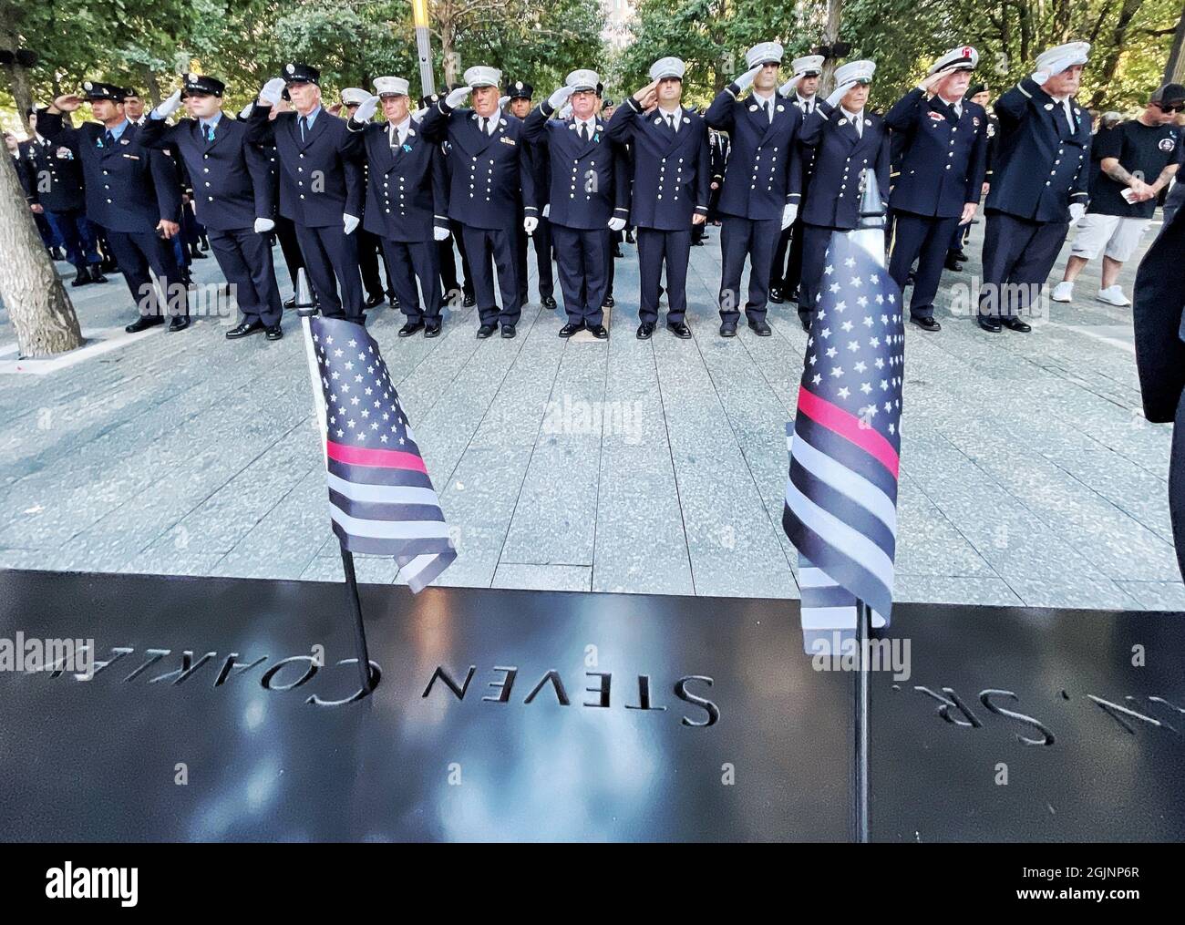 New York, USA. 11th Sep, 2021. Firefighters from FDNY Engine Company ...