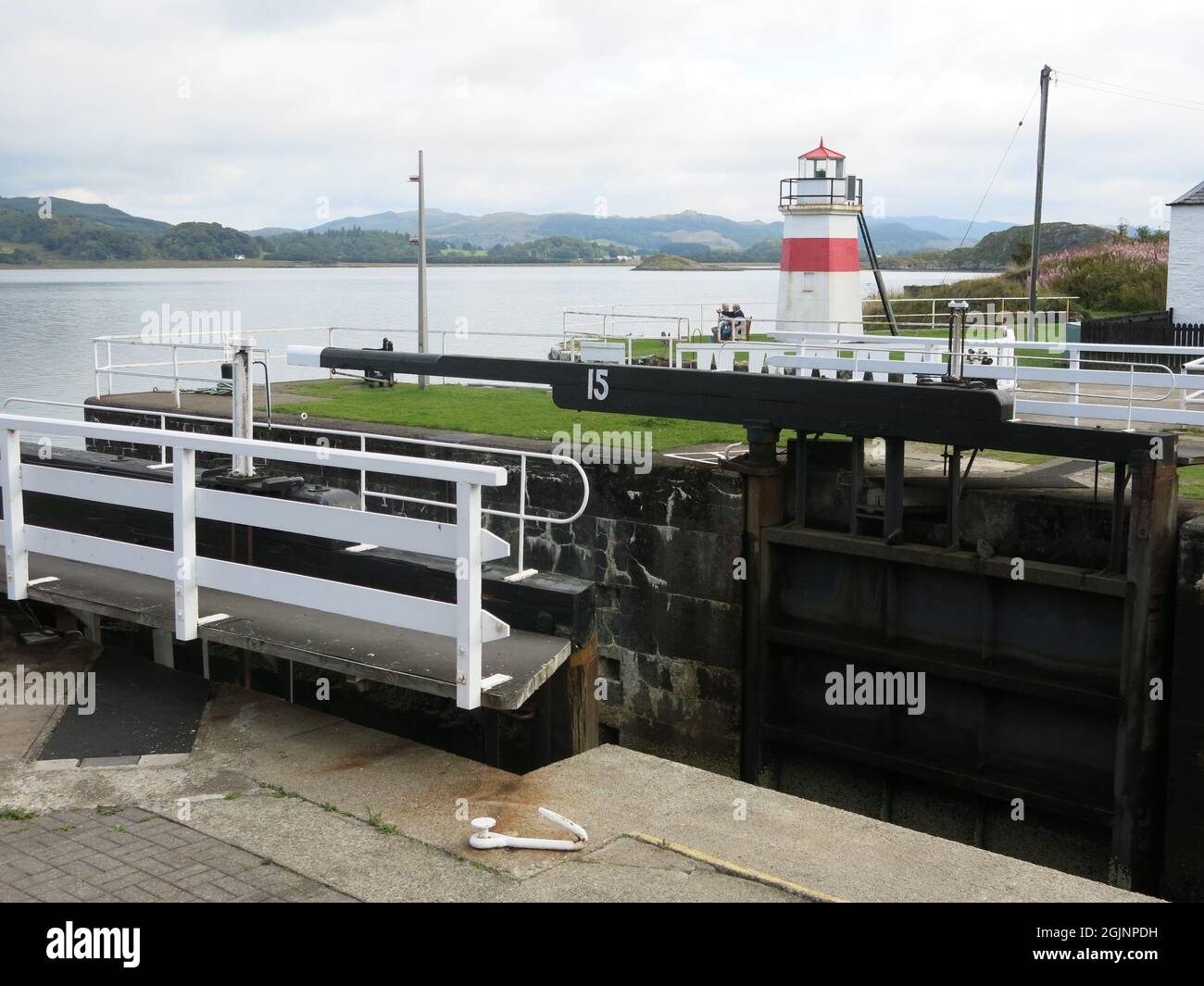 The west coast entrance to the Crinan Canal with a view of the ...