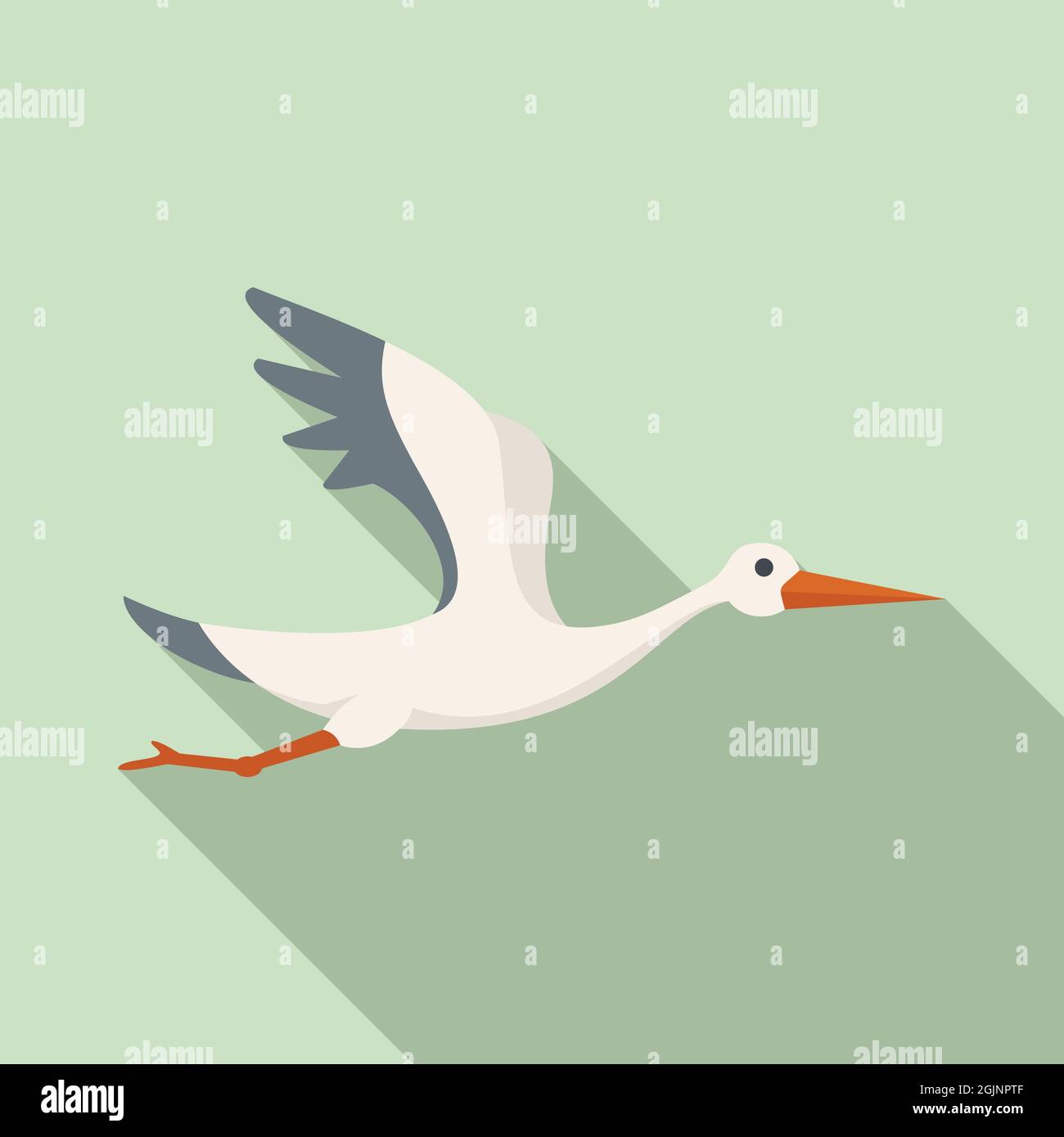 Stork icon flat vector. Fly bird Stock Vector Image & Art - Alamy