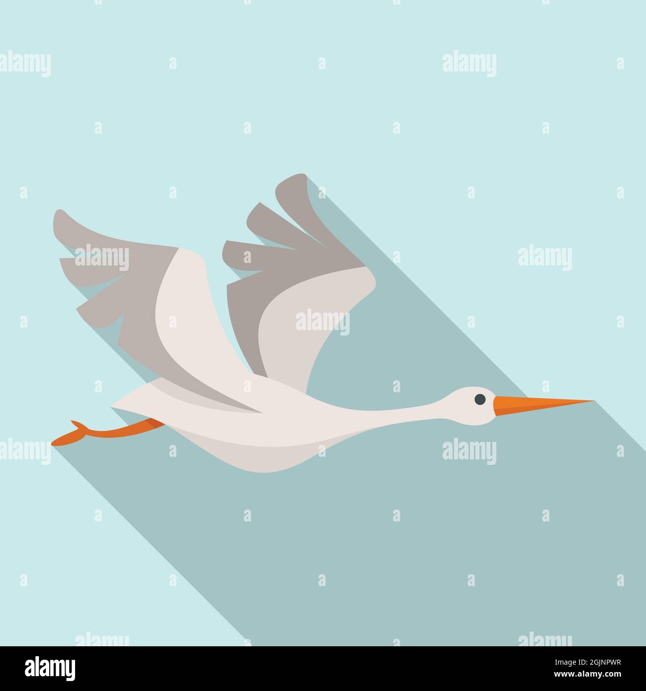 Japanese stork icon flat vector. Fly bird Stock Vector Image & Art - Alamy