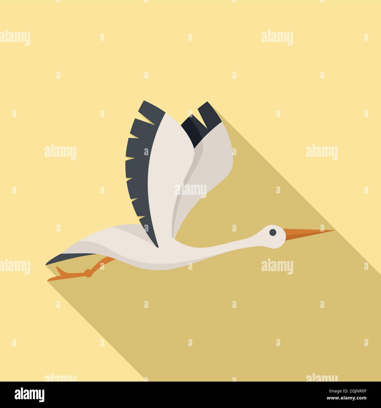 Child stork icon flat vector. Fly bird Stock Vector Image & Art - Alamy