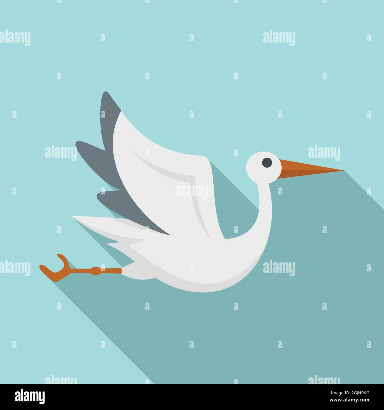 Stork branch icon flat vector. Baby stork Stock Vector Image & Art - Alamy