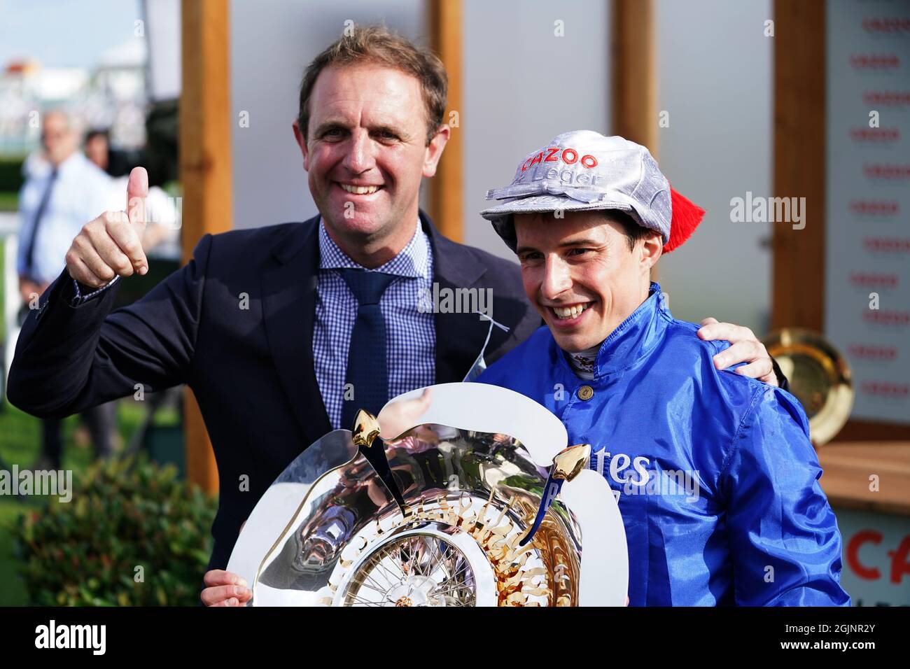 Trainer Charlie Appleby and jockey William Buick celebrate with the ...