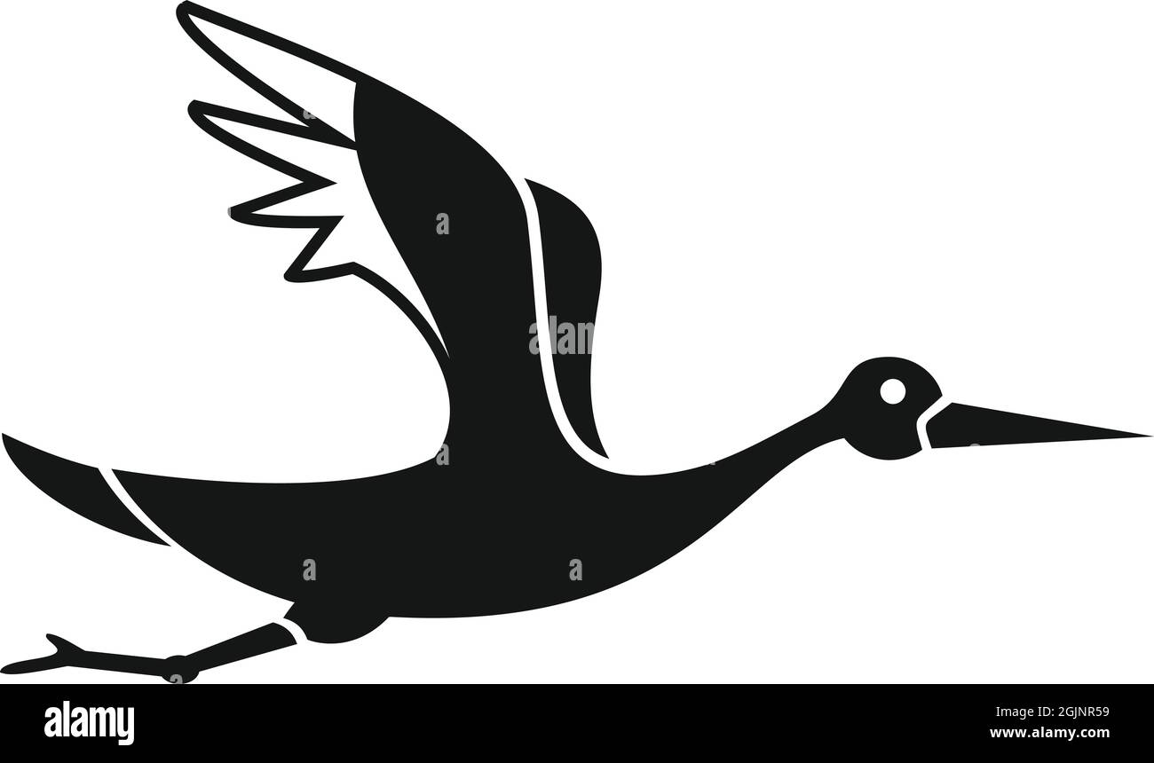 Stork icon simple vector. Fly bird Stock Vector Image & Art - Alamy