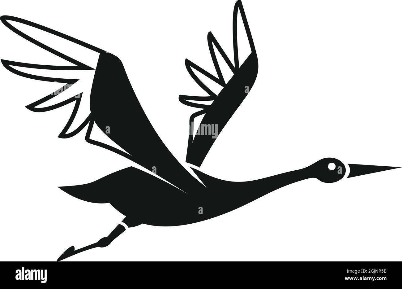 Fly stork icon simple vector. White bird Stock Vector Image & Art - Alamy