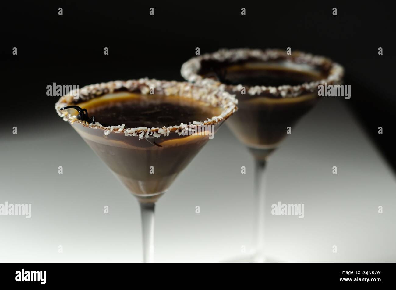 Alcoholic drink based on vodka and coffee liqueur served in a cocktail ...