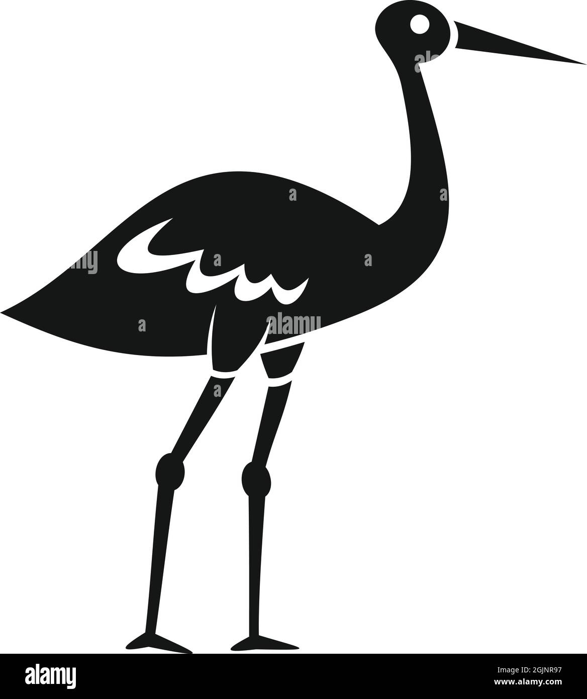 Baby stork icon simple vector. Japanese bird Stock Vector Image & Art ...