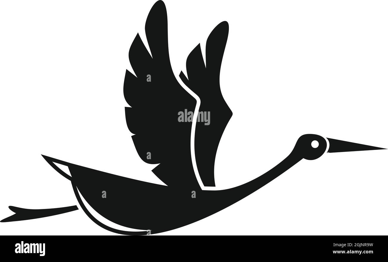 Stork character icon simple vector. Fly bird Stock Vector Image & Art ...
