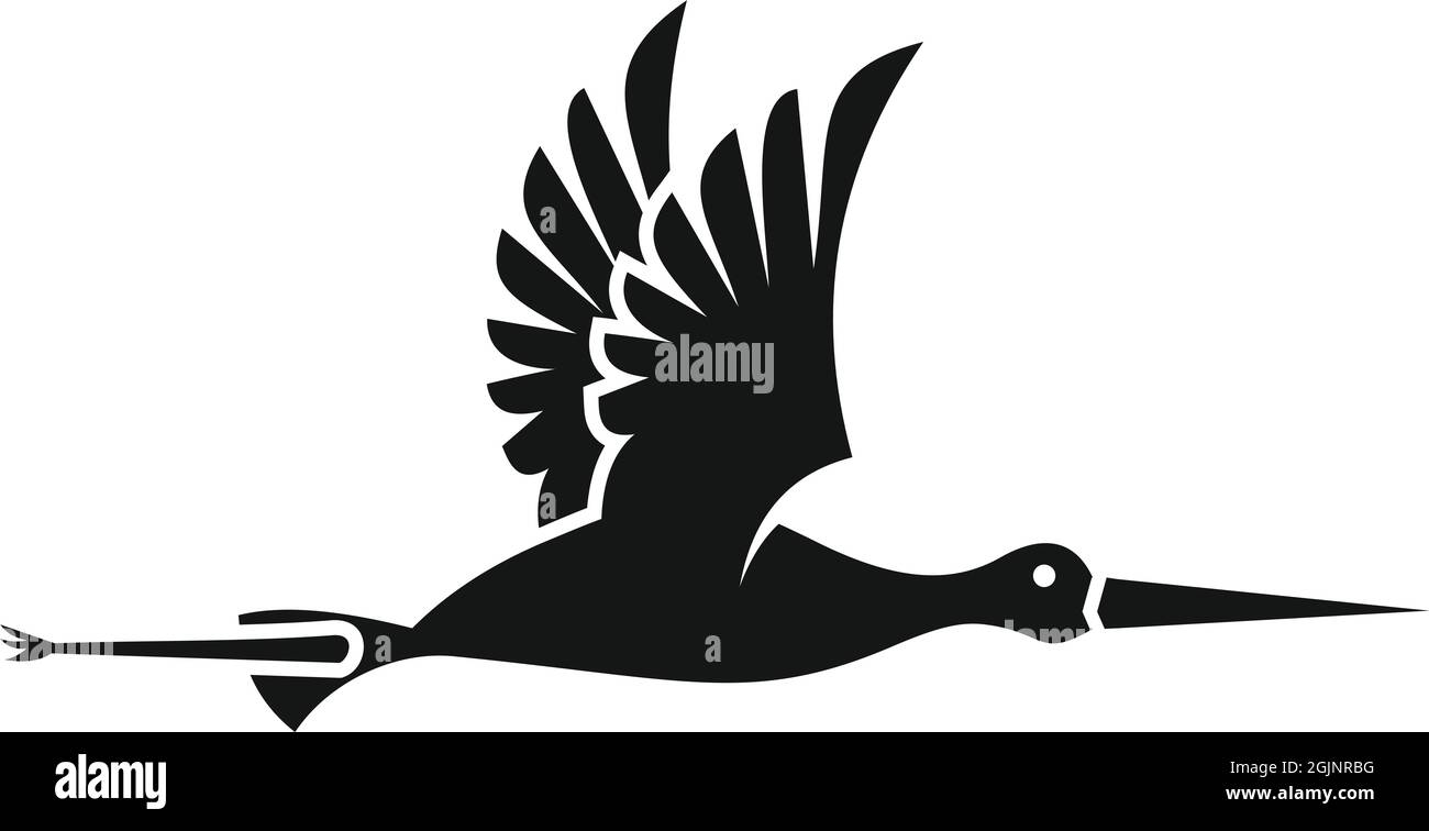 Chinese stork icon simple vector. Fly bird Stock Vector Image & Art - Alamy