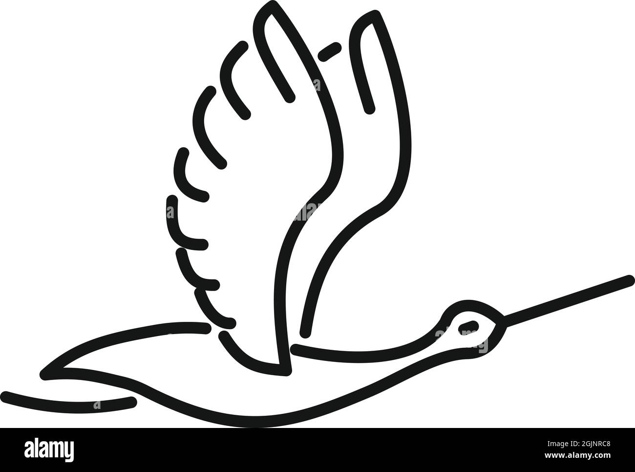 Japanese stork icon outline vector. Fly bird Stock Vector Image & Art ...