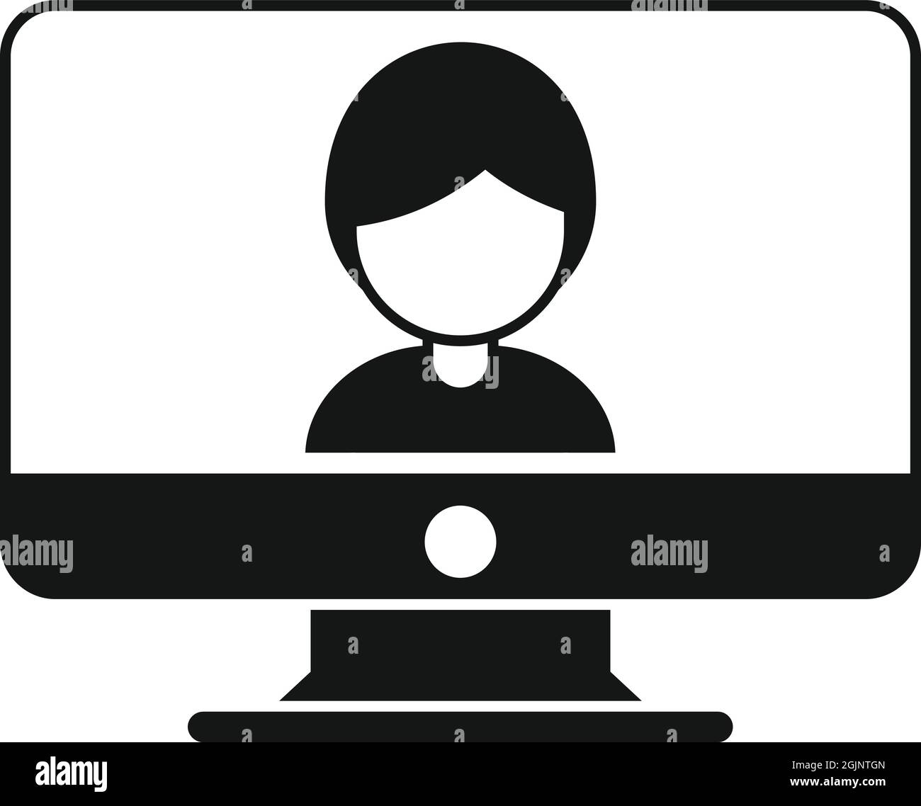 Pc live stream icon simple vector. Video online Stock Vector Image ...