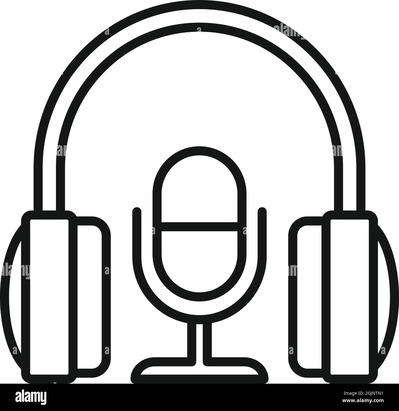 Headphone with mic Black and White Stock Photos & Images - Alamy