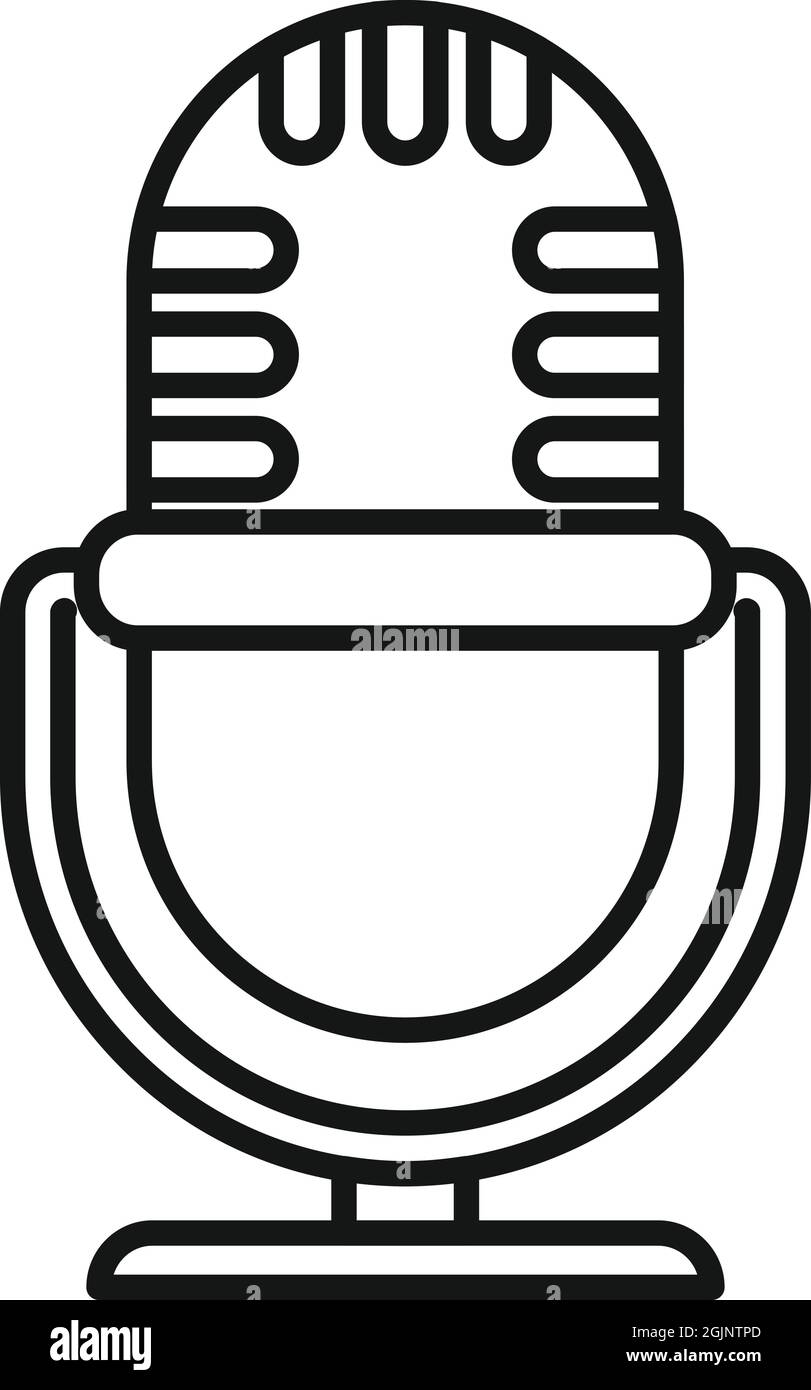Stream studio microphone icon outline vector. Live video Stock Vector ...