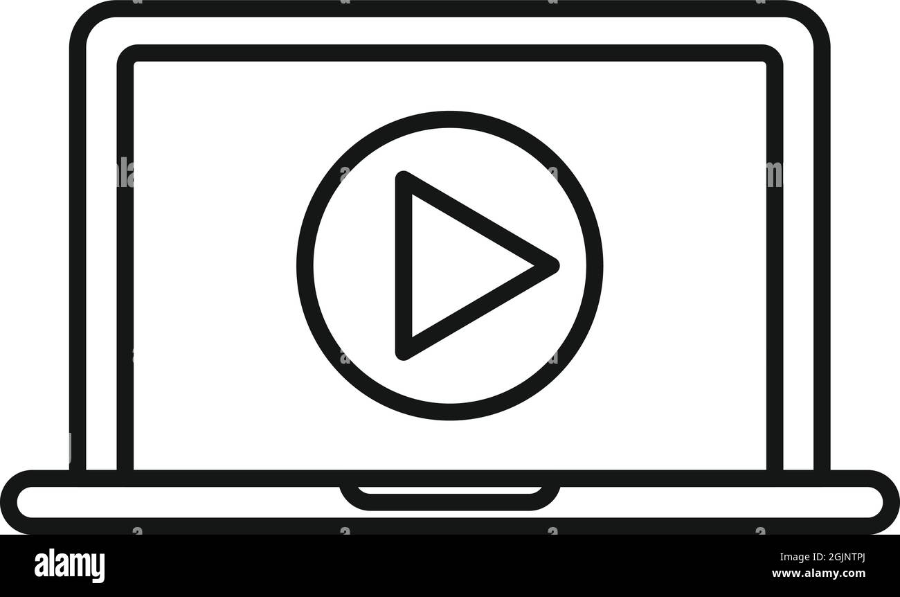 Play video stream icon outline vector. Live online Stock Vector Image ...