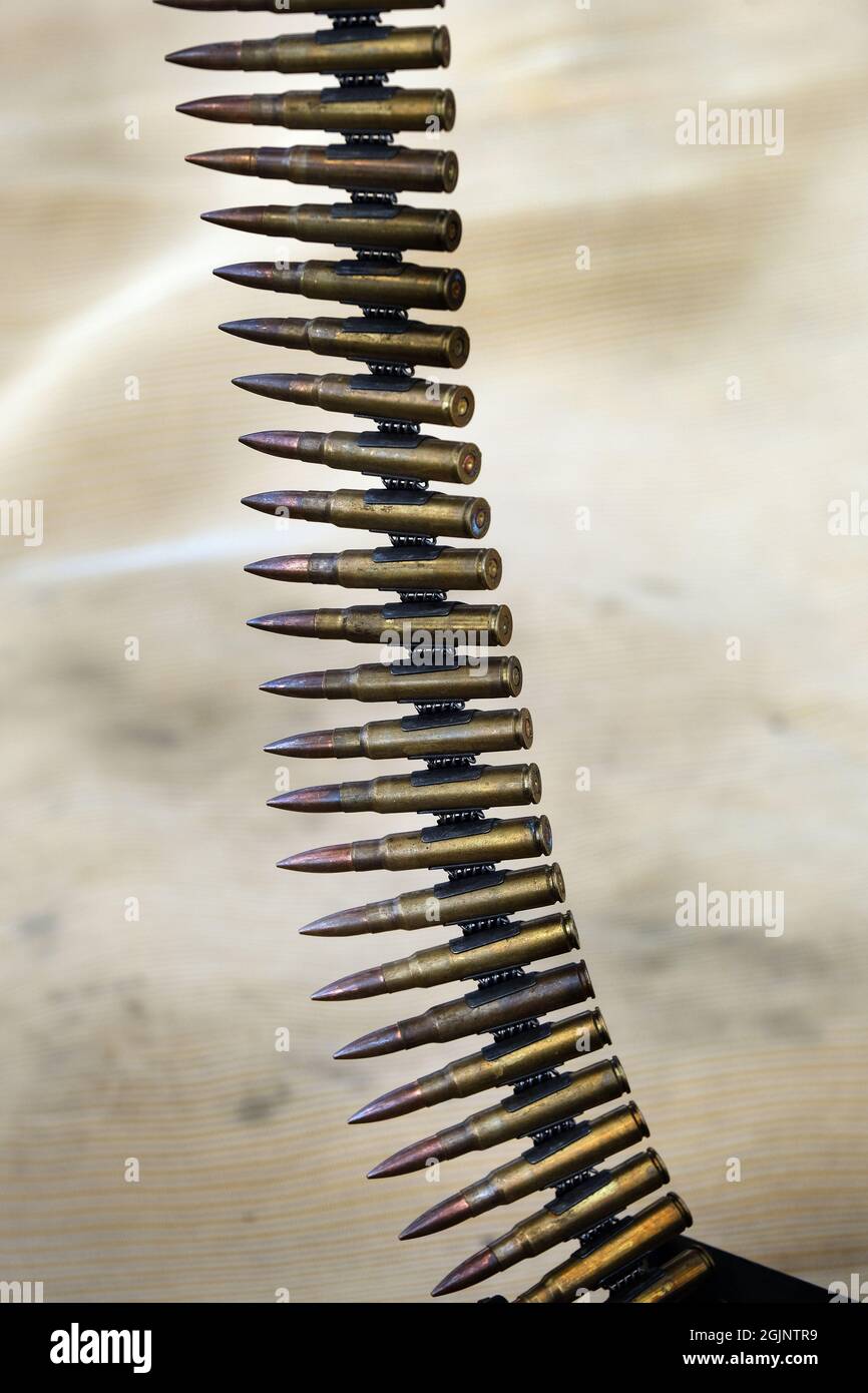 Second world war machine gun ammunition Stock Photo - Alamy