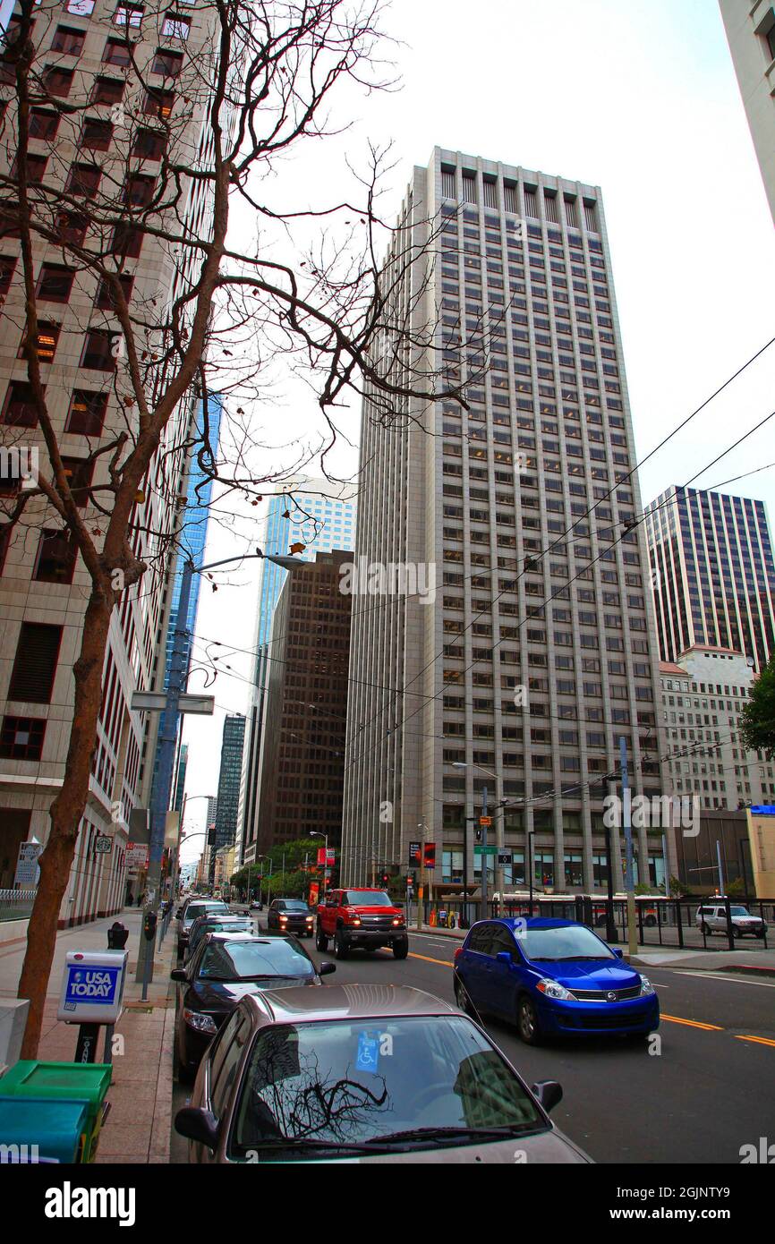 High rise office buildings on Mission Street at Main Street in ...
