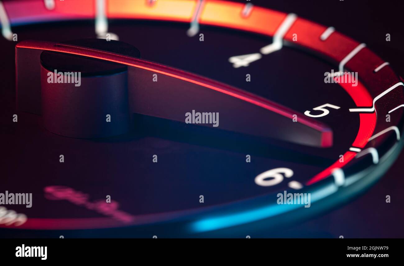Rpm car odometer detail symbol of power and speed Stock Photo - Alamy
