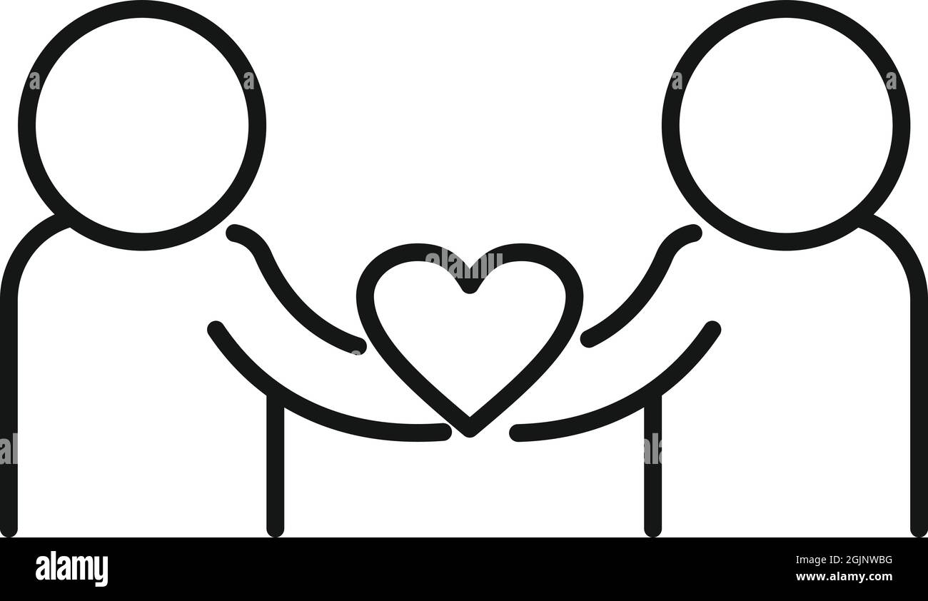 Trust love icon outline vector. Partnership shake Stock Vector Image ...