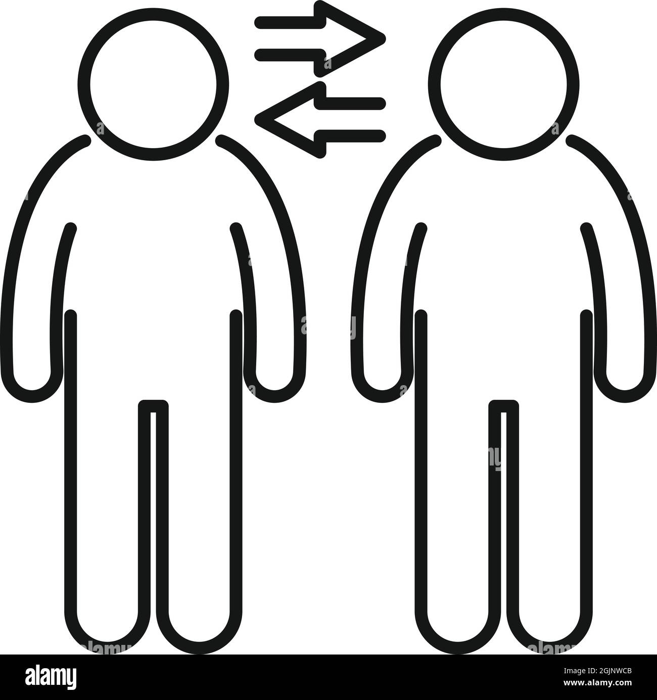 Trust friendship icon outline vector. Partnership deal Stock Vector ...