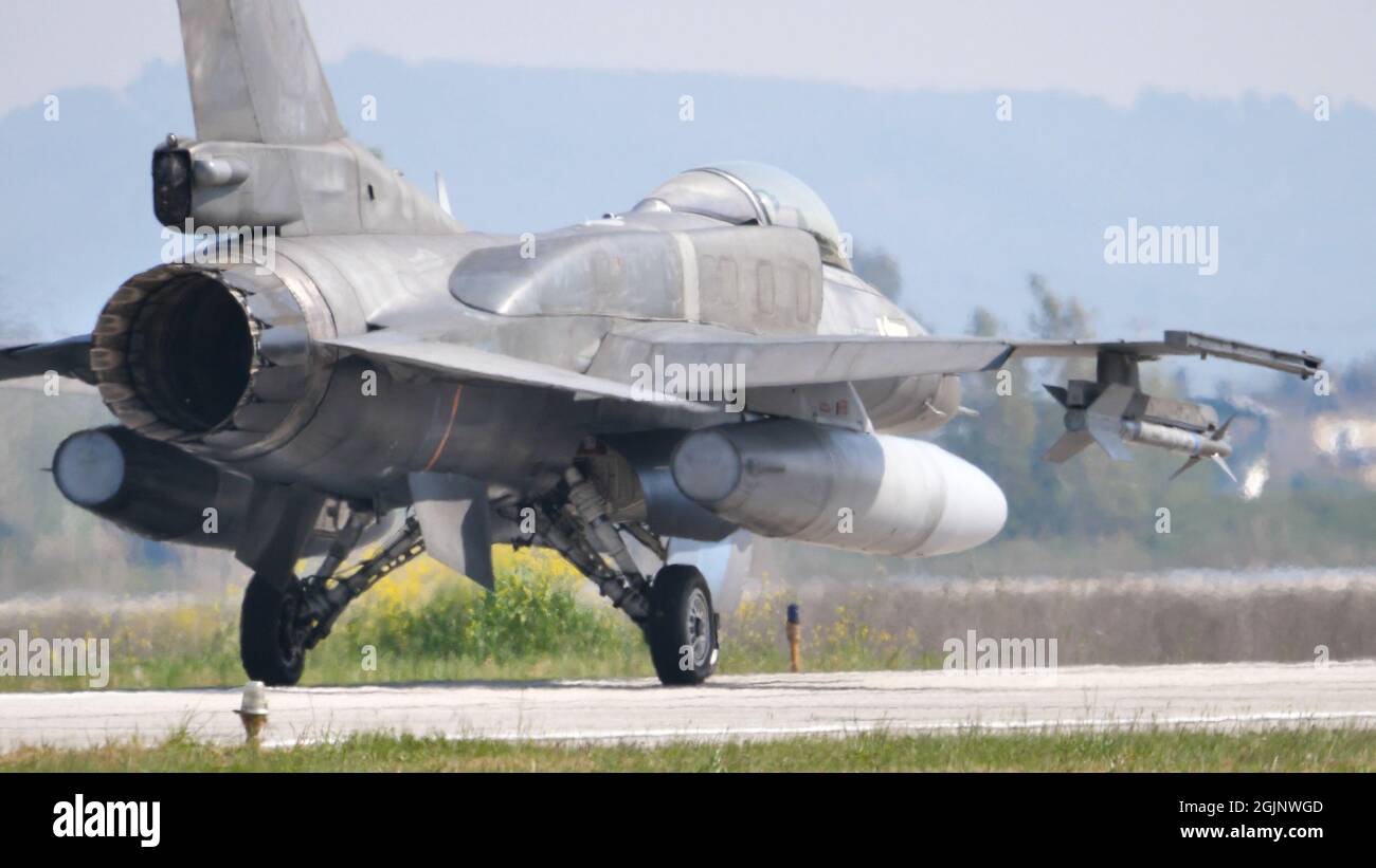 Andravida Greece APRIL, 03, 2019 General Dynamics F-16 C Fighting ...