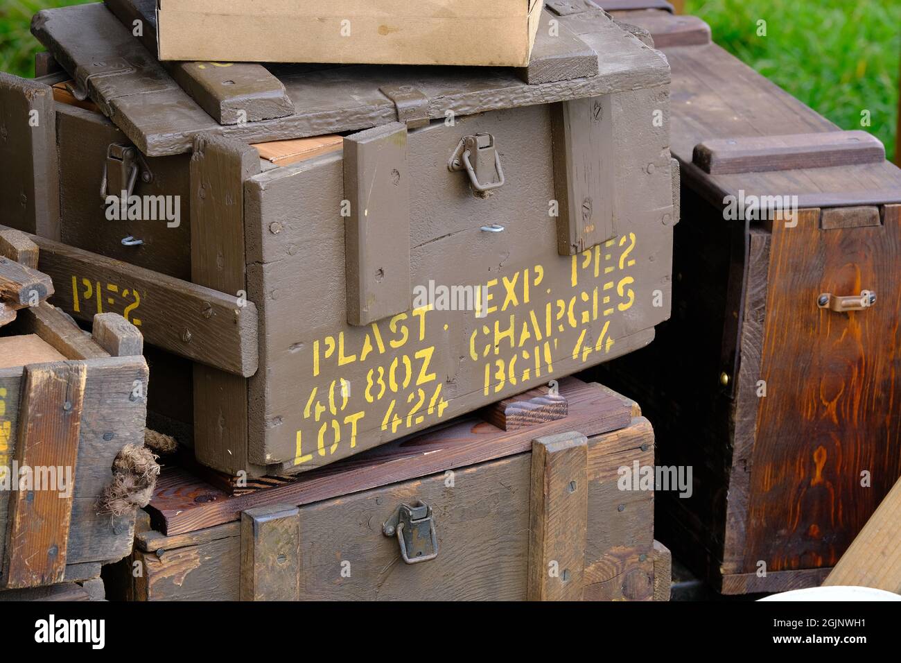 Boxed military high explosives Stock Photo - Alamy