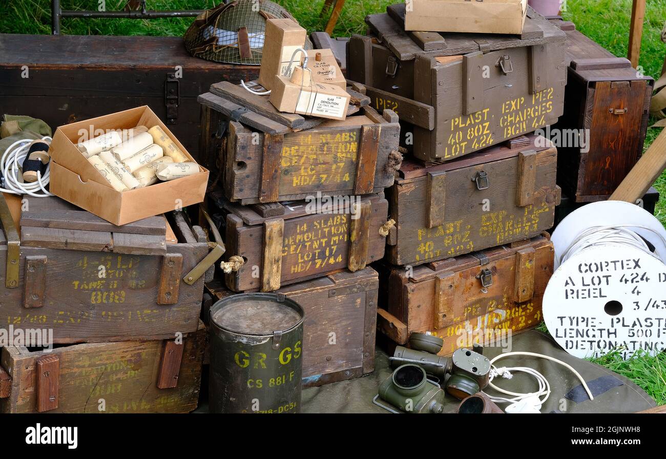 Boxed military high explosives Stock Photo - Alamy