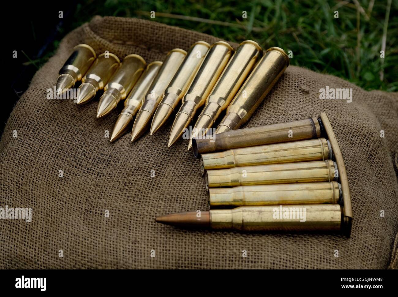 Second world war machine gun ammunition Stock Photo - Alamy