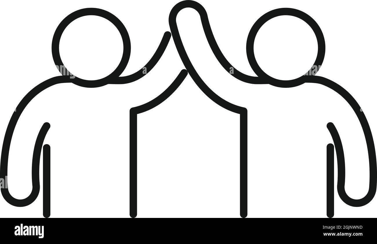 Trust union icon outline vector. Friend cooperation Stock Vector Image ...