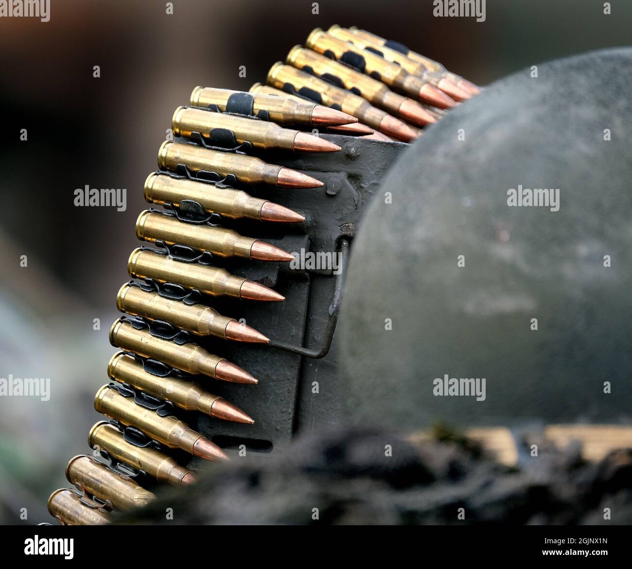 Second world war machine gun ammunition Stock Photo - Alamy