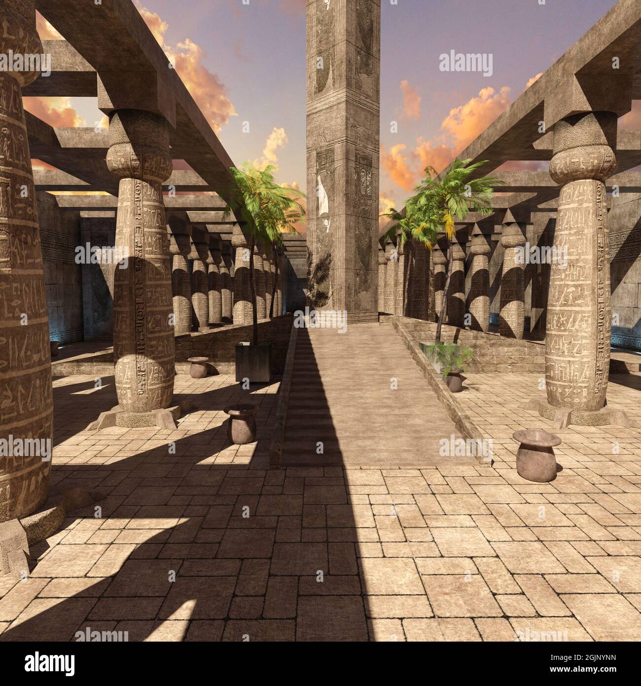 3d-illustration of ancient fantasy temple catacombs background Stock ...