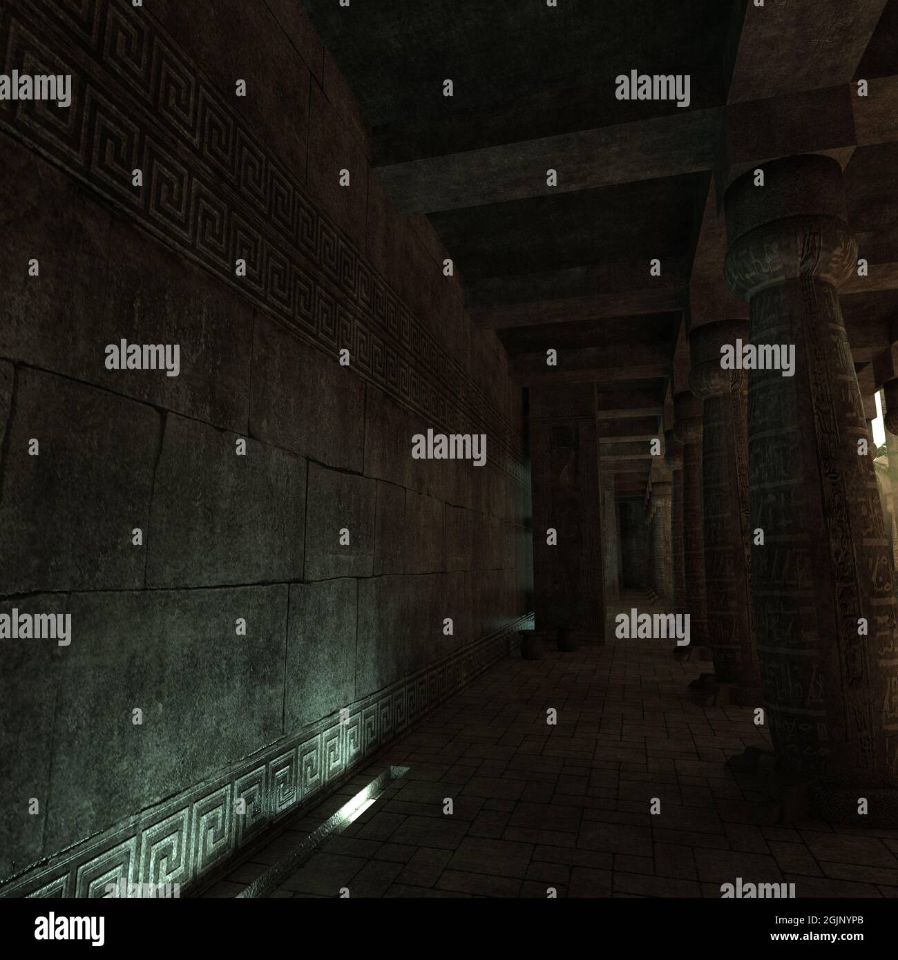 3d-illustration of ancient fantasy temple catacombs background Stock ...