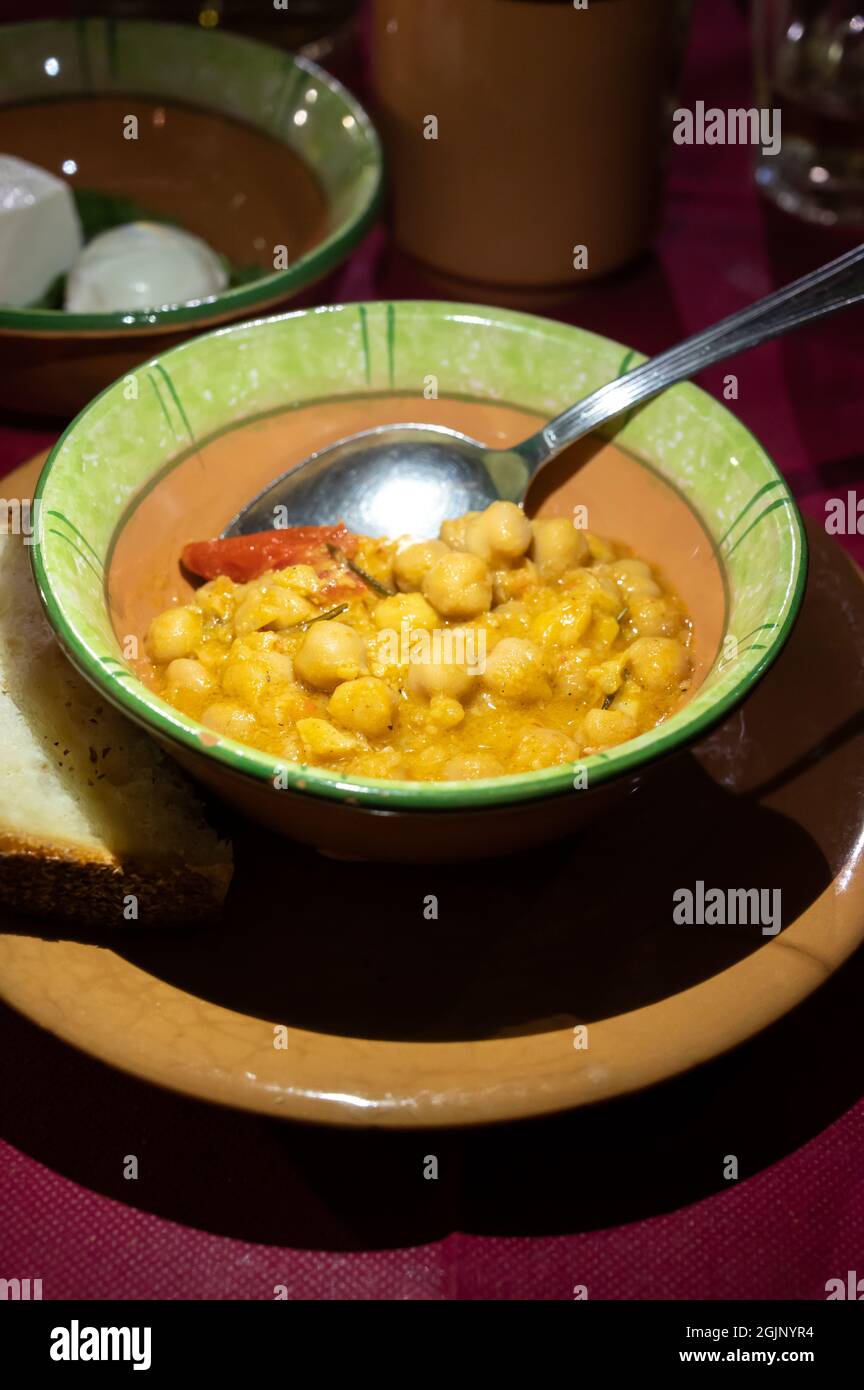 Ancient roman food antipasto chick pea salad with tomatoes and olive ...