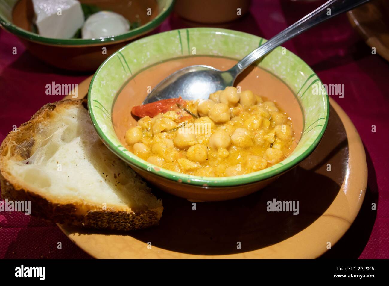 Ancient roman food antipasto chick pea salad with tomatoes and olive ...