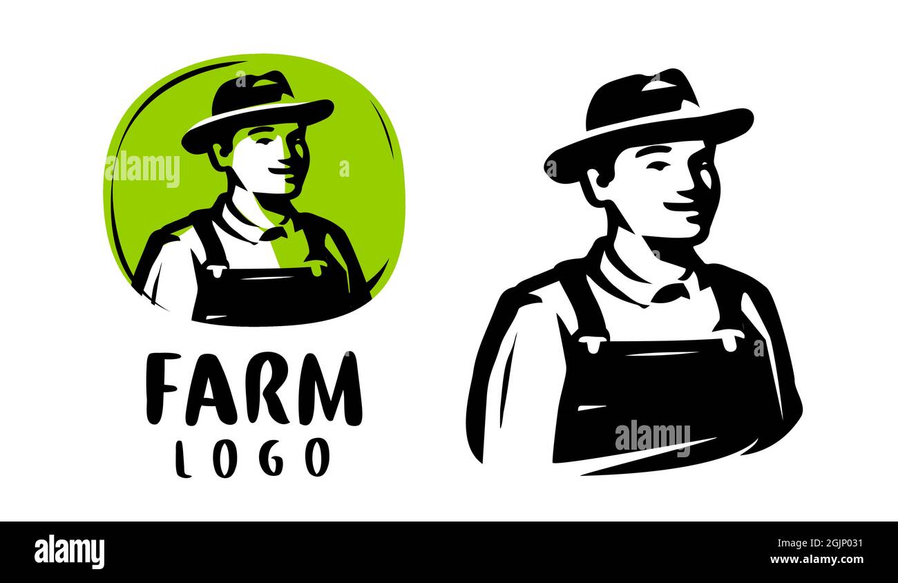 Farmer logo design template. Farm organic food emblem. Vector ...
