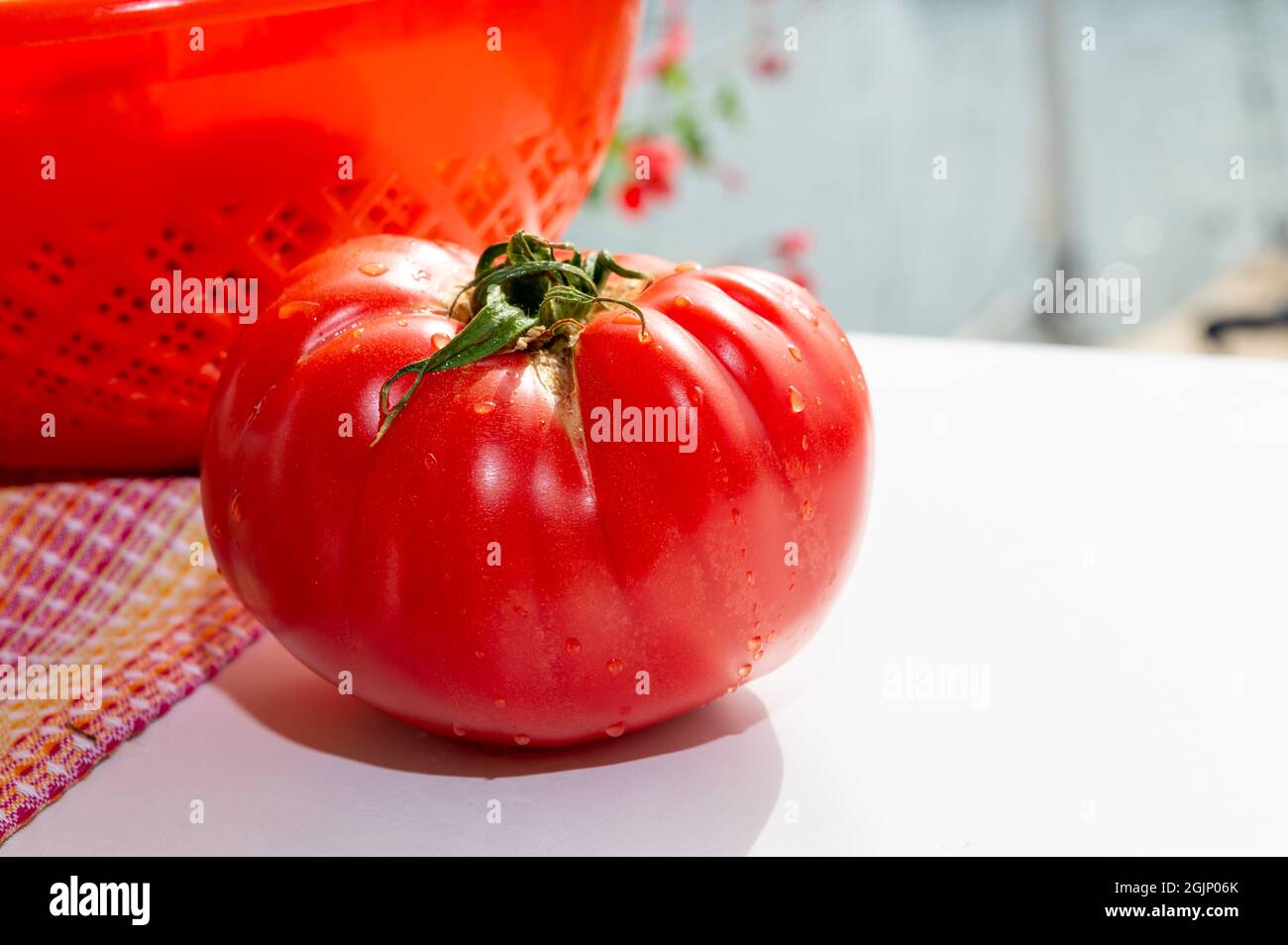 Tasty big ripe french tomatoes from Provence ready to eat in healthy ...