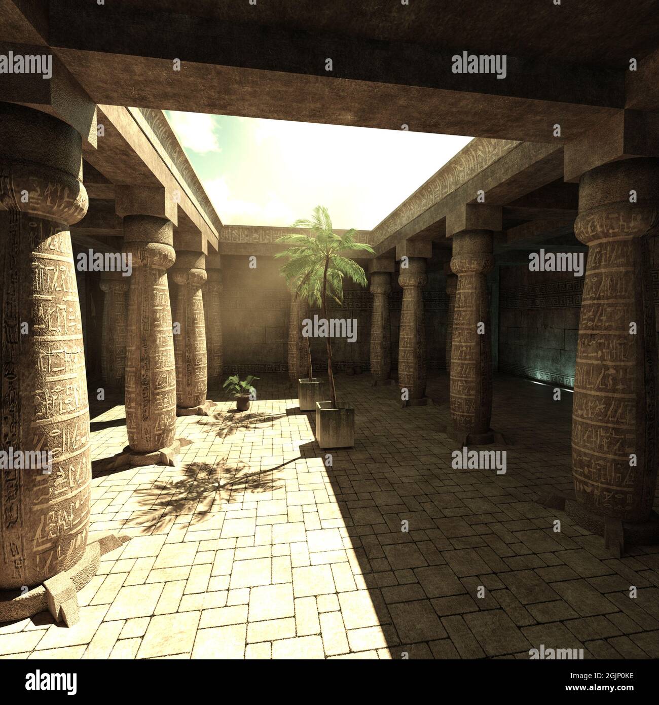 3d-illustration of ancient fantasy temple catacombs background Stock ...