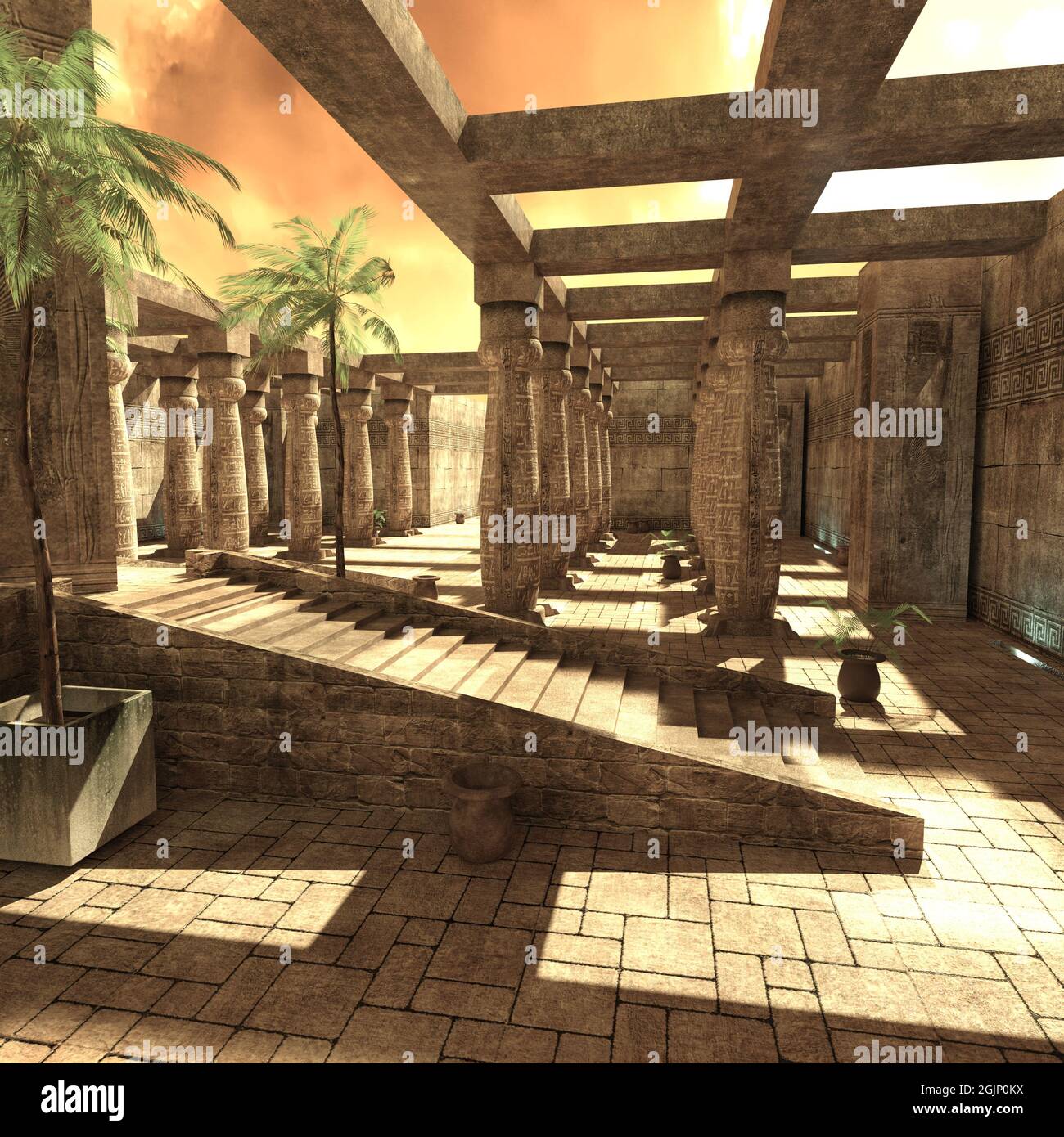 3d-illustration of ancient fantasy temple catacombs background Stock ...