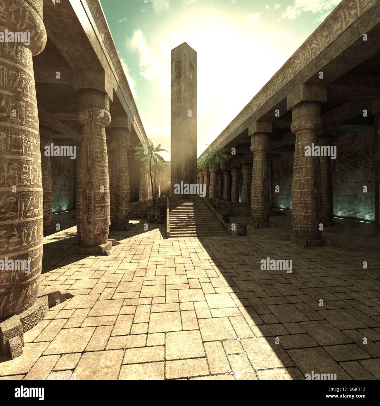 3d-illustration of ancient fantasy temple catacombs background Stock ...